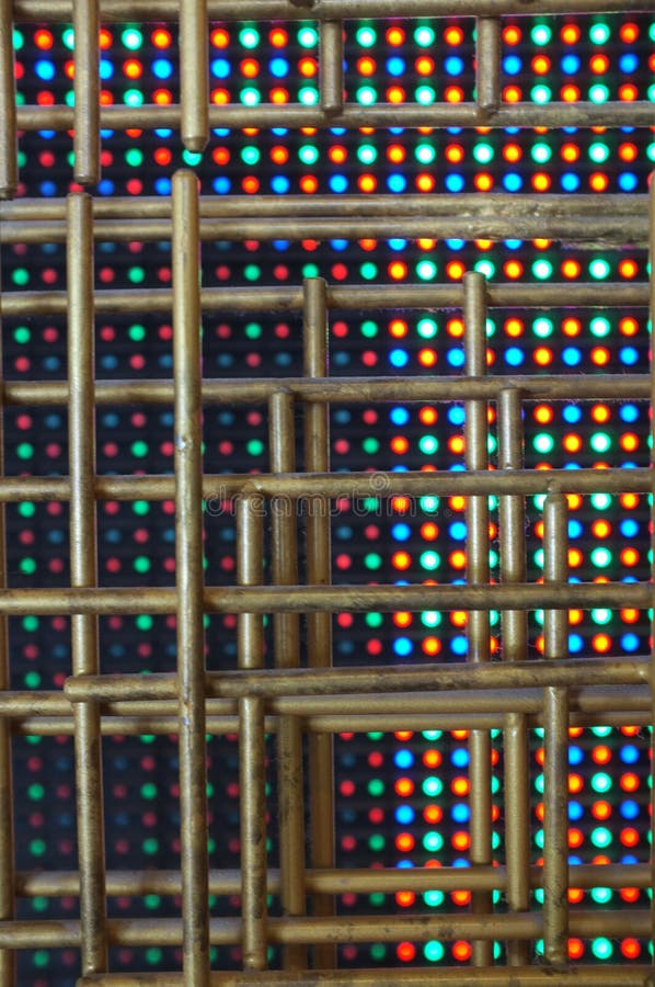 Pattern of Golden Steel Tube with Light Emitting Diode Background Stock ...