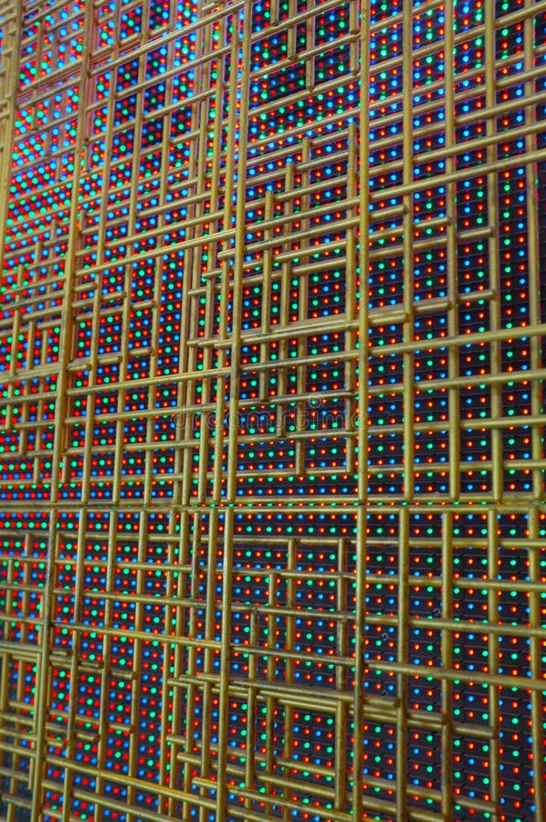 Pattern of Golden Steel Tube with Light Emitting Diode Background Stock ...