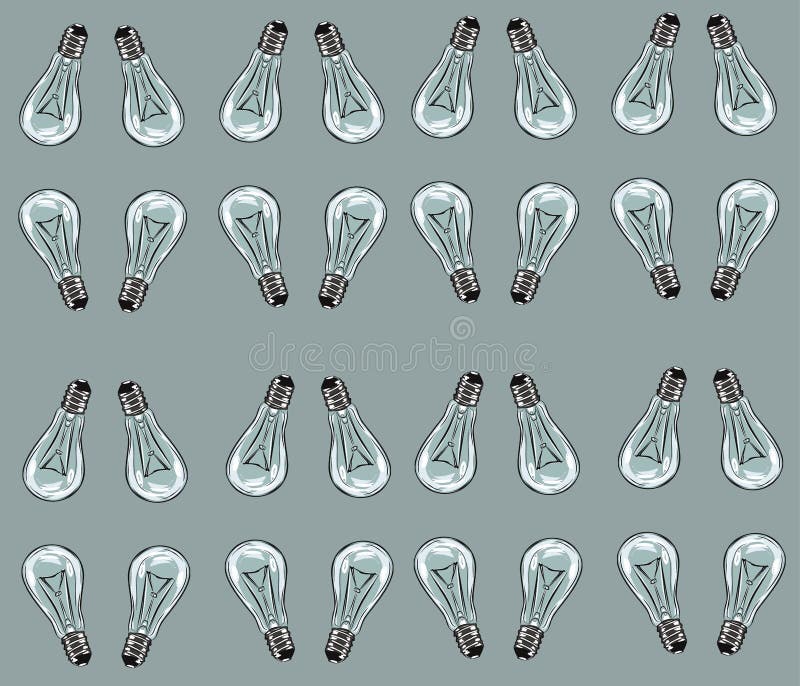 Pattern on a Gray Background from Electric Bulbs. Lamps, Pattern ...