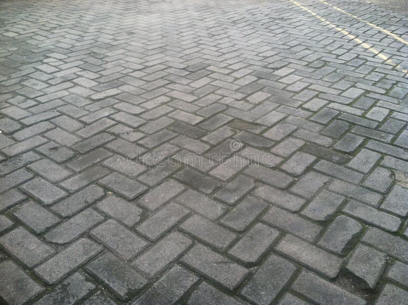 Pattern of Gray Paving Block Road Stock Photo - Image of pathway ...