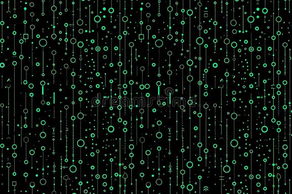 Pattern of Green Binary Code with Glyphs, Ones and Zeroes, Alien Glyphs ...