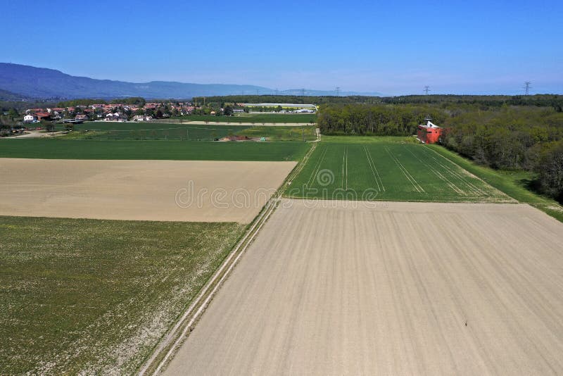 Green and fallow fields stock photo. Image of cultivation - 183056456