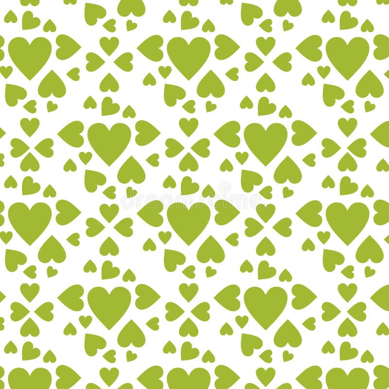 Pattern Green Hearts Vector Stock Vector - Illustration of idea, black ...