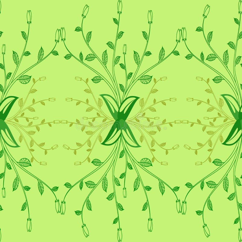 Pattern Green Leaf Bush Abstraction Graphics Flora Stock Vector ...
