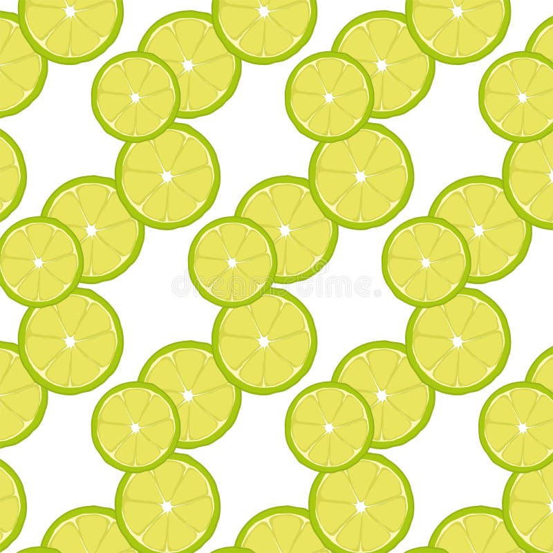 Pattern with Green Lime Slices Stock Vector - Illustration of white ...