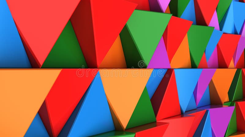 Pattern of Green, Red, Purple and Blue Triangle Prisms Stock ...