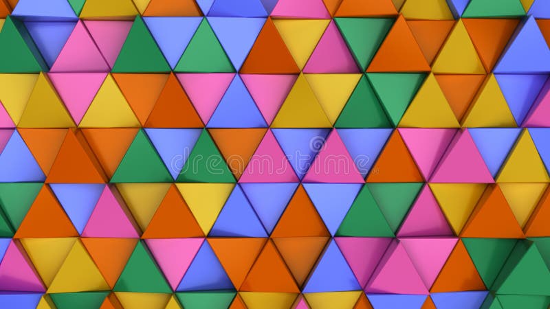 Pattern of Green, Yellow, Brown and Blue Triangle Prisms Stock ...
