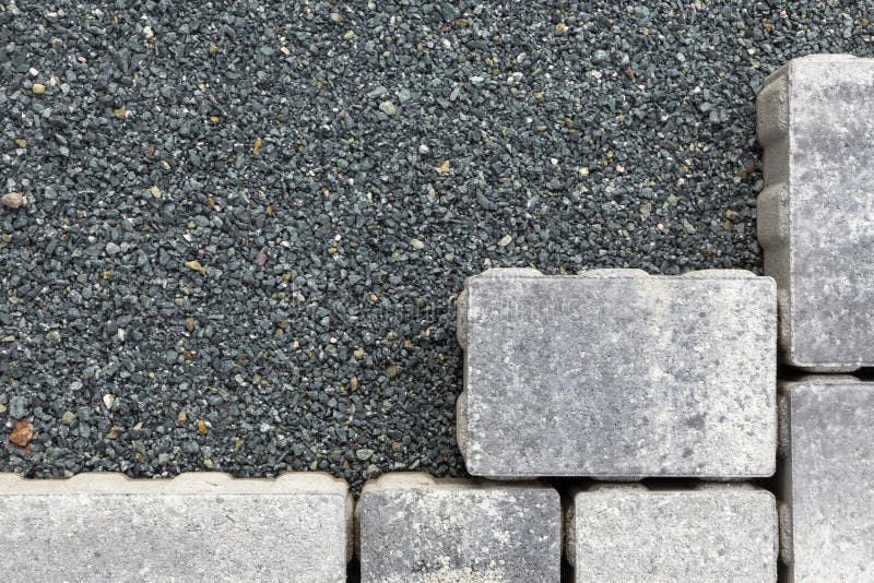 Pattern of Grey Paving Stones at a Chip Foundation Stock Image - Image ...