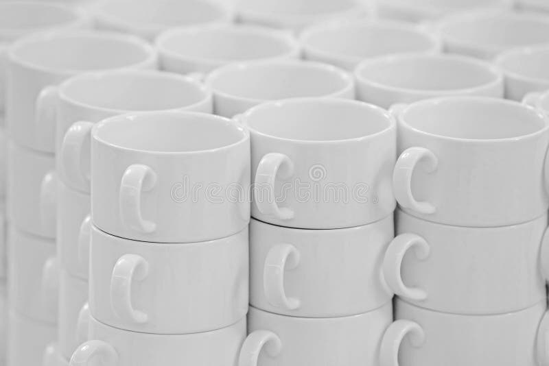 Pattern a Group of Empty White Cups Stock Photo - Image of conference ...