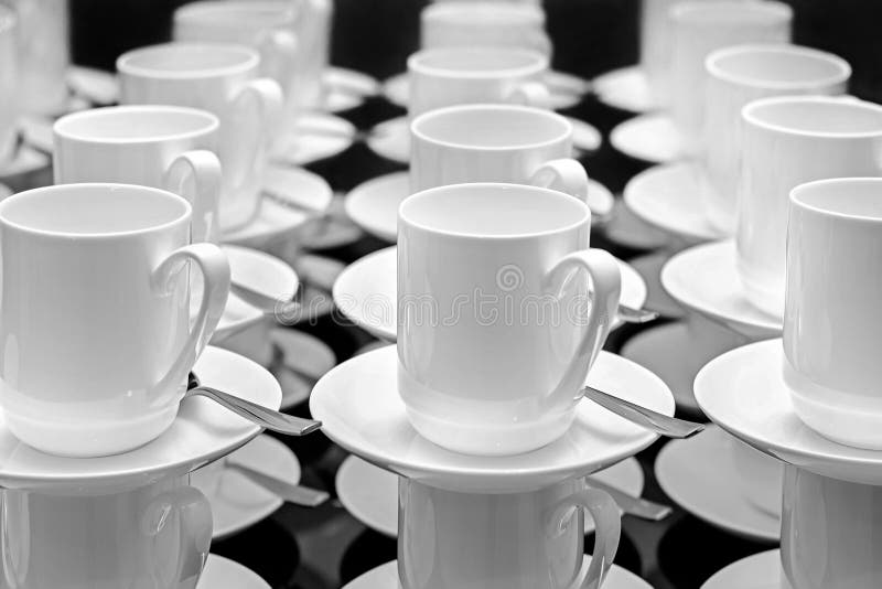 Pattern a Group of Empty White Cups Stock Photo - Image of arranging ...
