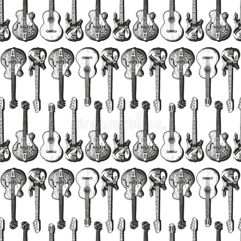 Pattern with guitar stock vector. Illustration of body - 164685284