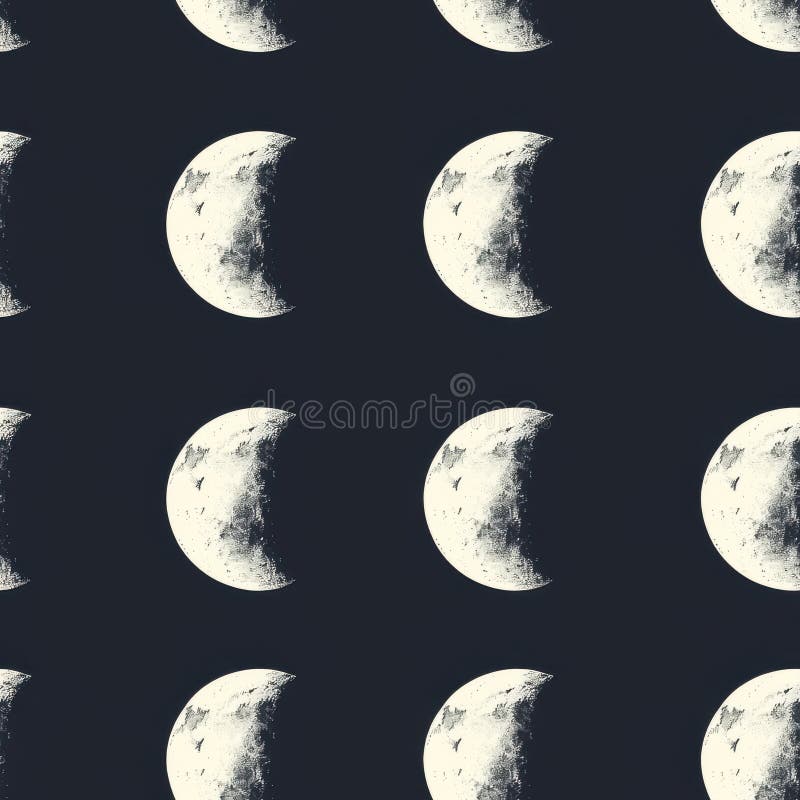 Pattern of Half Moons on Dark Background for Creative Projects Stock ...