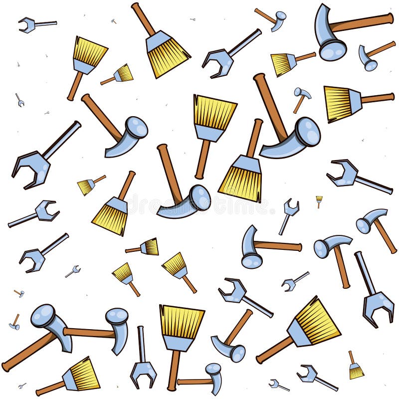 Pattern of Hammer and Tools Stock Vector - Illustration of instruments ...