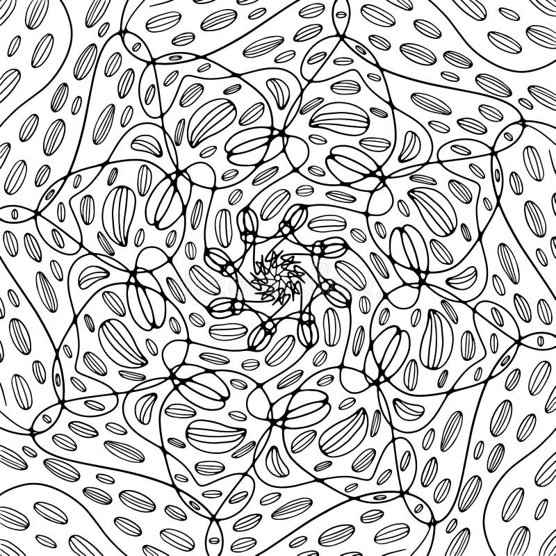 Pattern Hand Drawn Doodle Mandala. Dynamic Contour Repeating Element ...