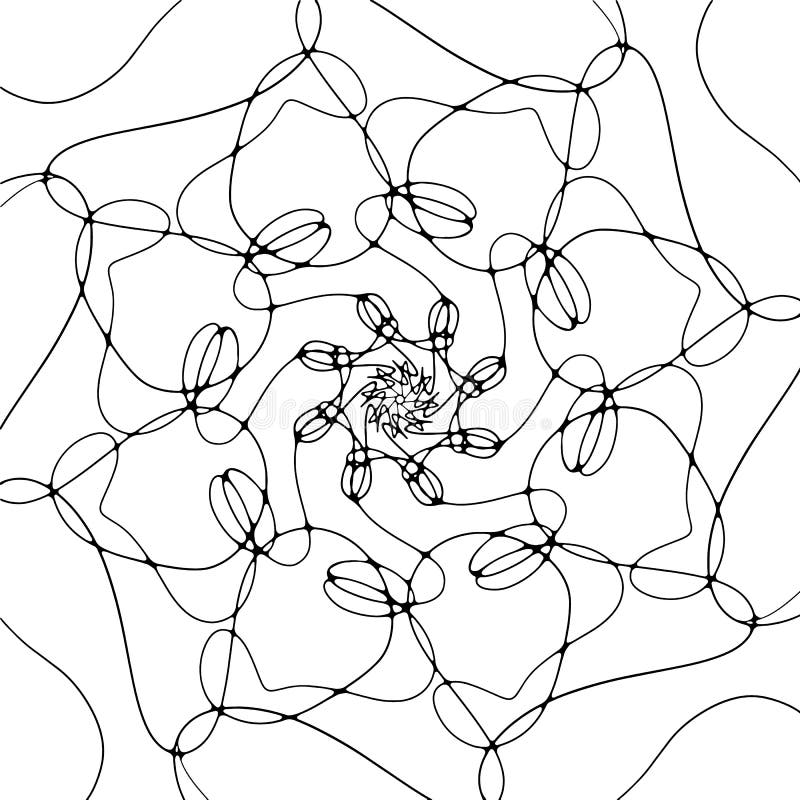 Pattern Hand Drawn Doodle Mandala. Dynamic Contour Repeating Elements ...