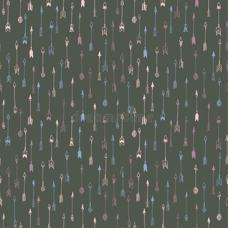 Pattern with Hand Drawn Flying Arrows Stock Vector - Illustration of ...