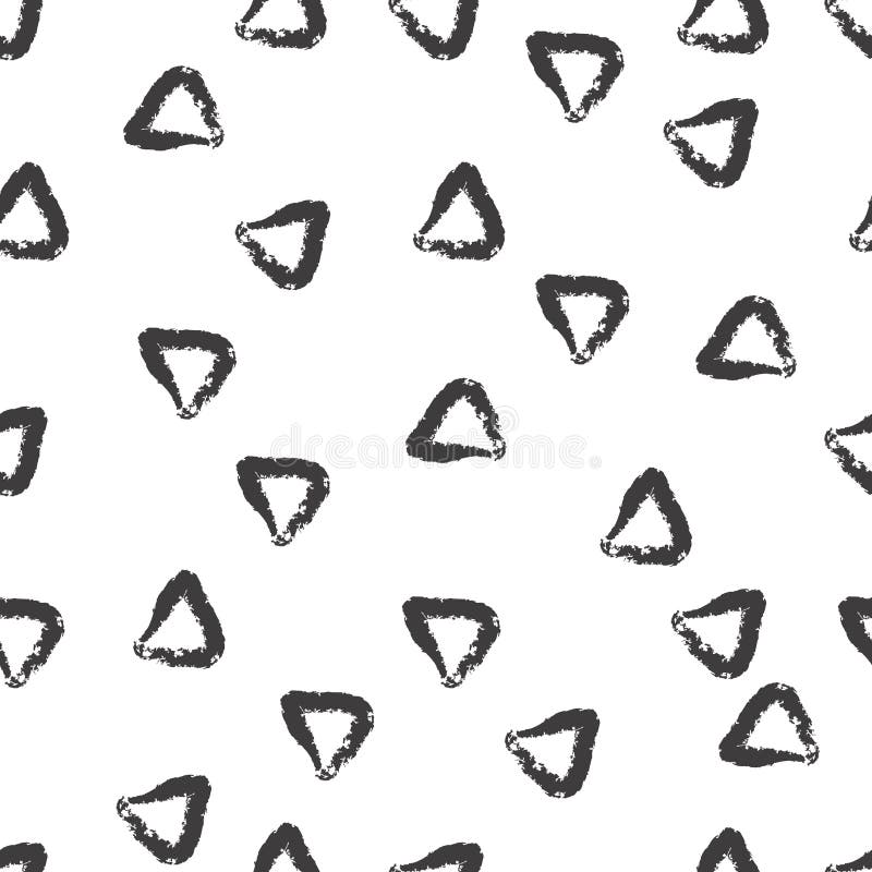 Pattern with Hand Drawn Irregular Triangles on a White Background Stock Vector - Illustration of ...