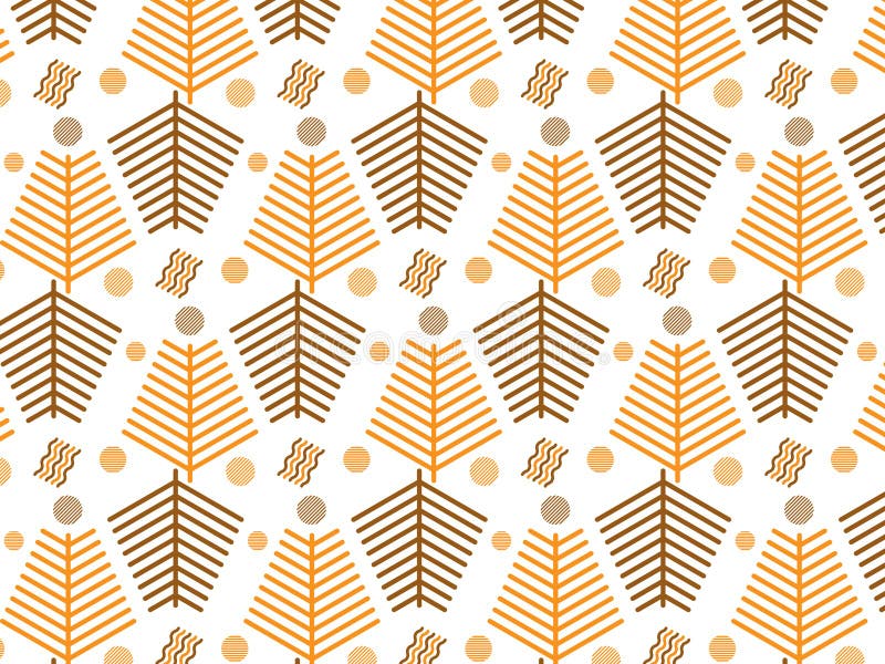 Pattern with Hand Drawn Pine Trees Stock Vector - Illustration of ...