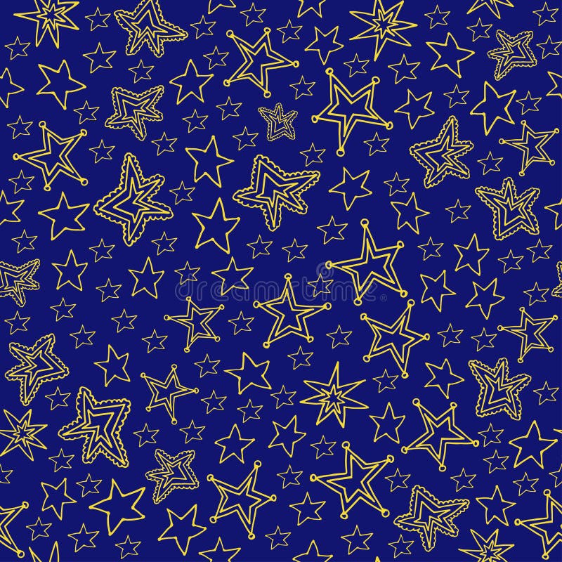 Pattern with Hand Drawn Stars Different Shapes and Sizes Stock Vector ...