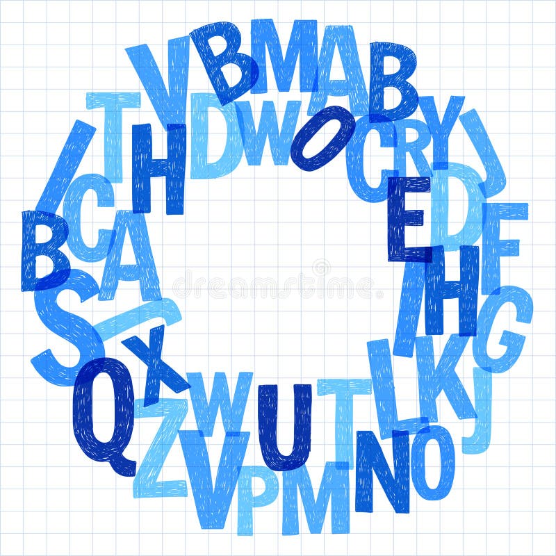 Pattern with Hand Drawn Vector Letters Stock Vector - Illustration of ...