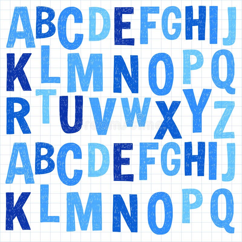 Pattern with Hand Drawn Vector Letters Stock Vector - Illustration of ...
