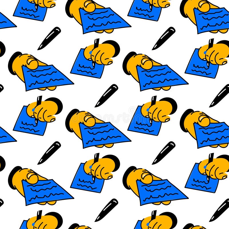 A Pattern with Hands Signing Documents and Transmitting Them. Record ...