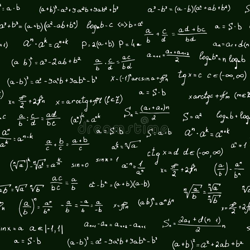 Pattern of Handwritten Mathematical Formulas Stock Vector ...