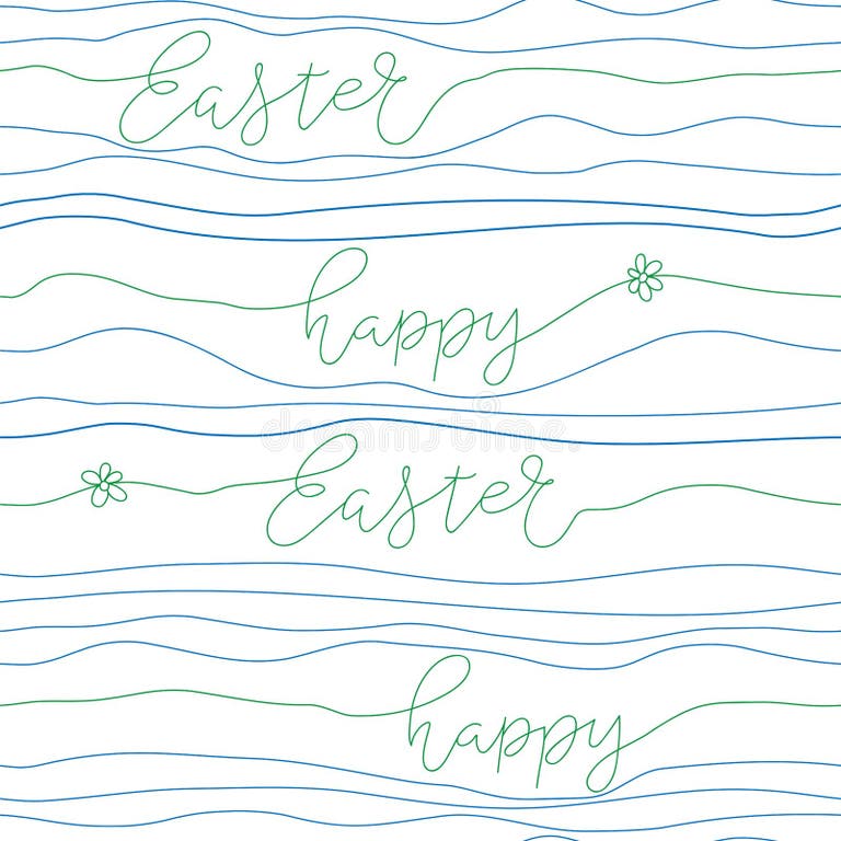 Pattern for Happy Easter. Simple Line Seamless Design Stock Vector ...