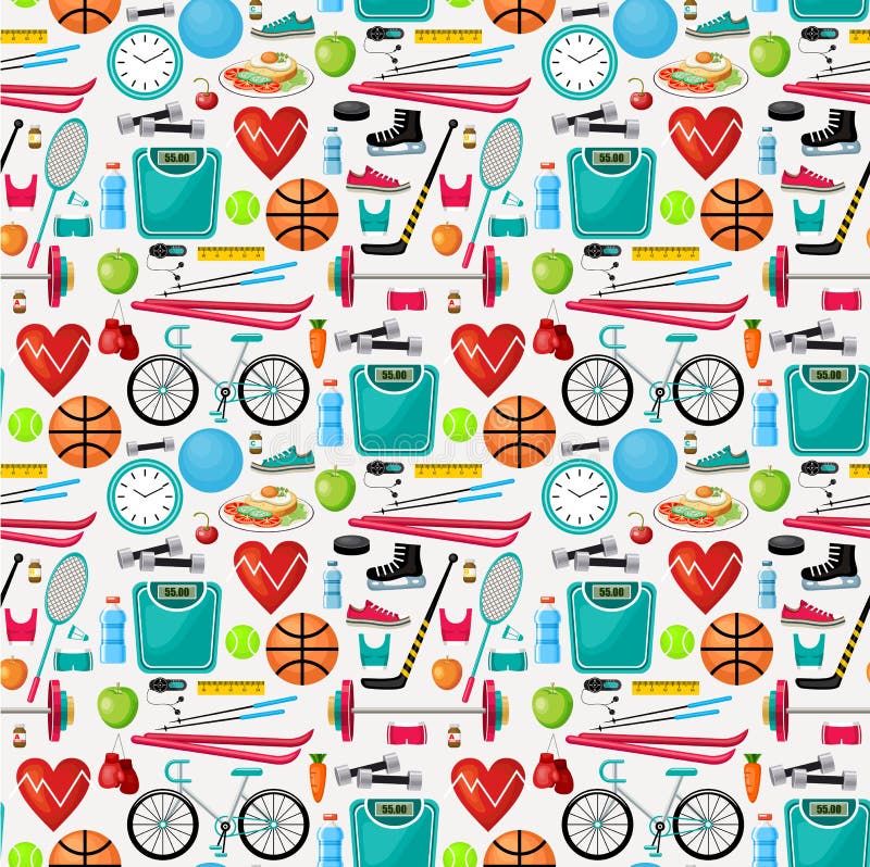 Pattern of a Healthy Lifestyle Stock Vector - Illustration of people ...