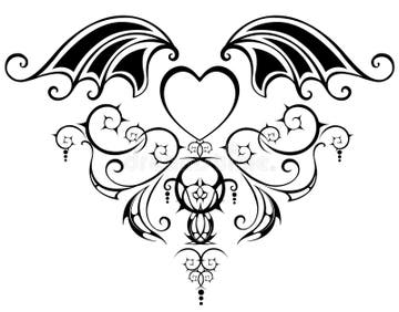 Pattern with Heart of the Vampire Stock Vector - Illustration of ...