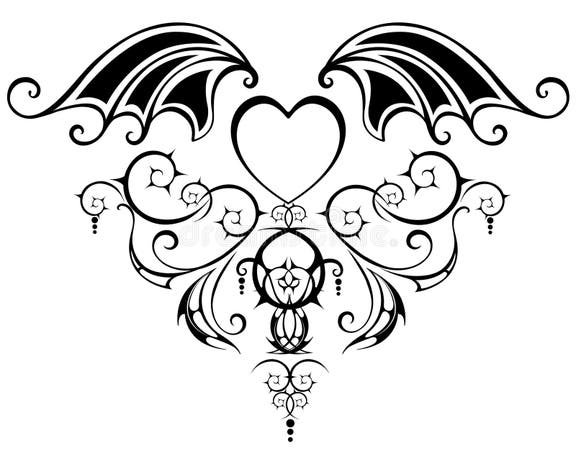 Pattern with Heart of the Vampire Stock Vector - Illustration of ...