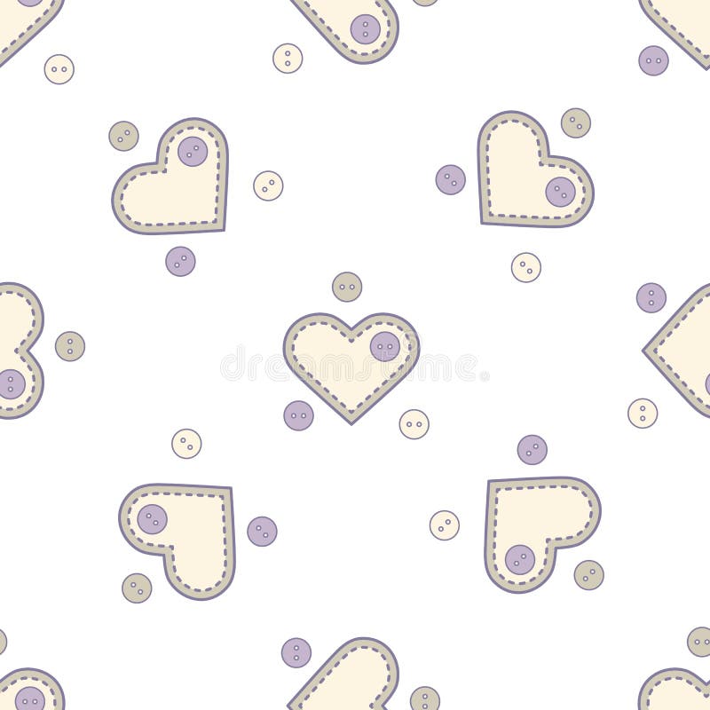 Pattern with Hearts and Buttons. Valentine S Stock Vector ...