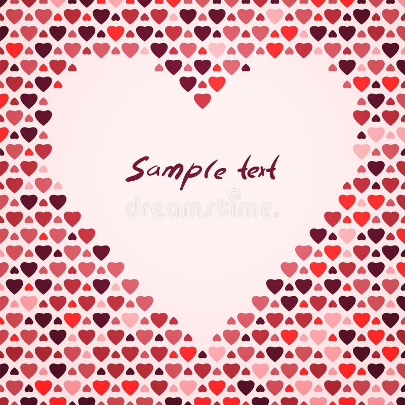 Pattern of Hearts with Place for Text Stock Vector - Illustration of ...