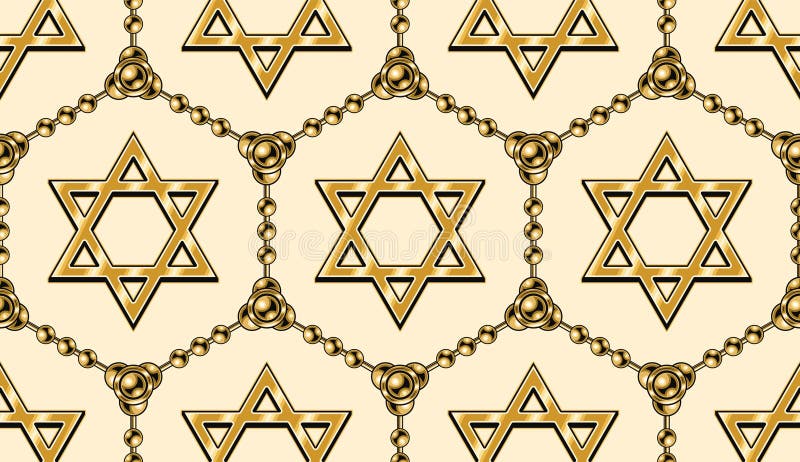 Pattern with Hexagonal Grid with Star of David Stock Vector ...