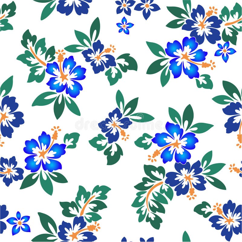 Pattern of the Hibiscus stock vector. Illustration of garden - 42381871