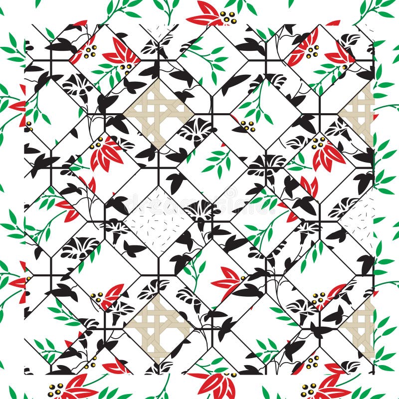 Pattern of Hijab Motif Design with Abstract Foliage Design. Silk Scarf ...