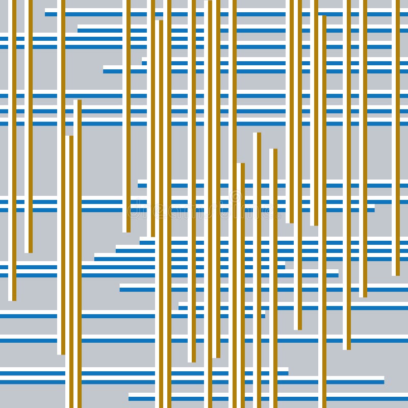 Pattern with Horizontal Blue and Vertical Orange Bands, Modern Stylish ...
