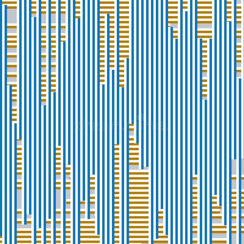 Pattern with Horizontal Orange and Vertical Blue Bands, Modern Stylish ...