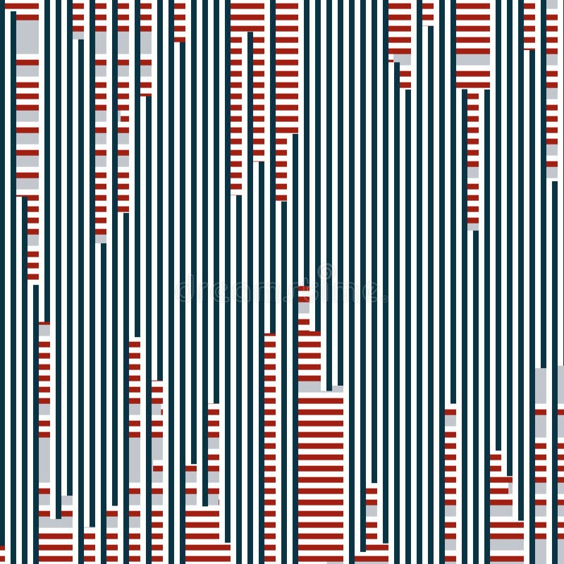 Pattern with Horizontal Red and Vertical Green Bands, Modern Stylish ...