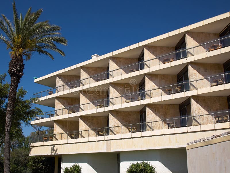 Pattern of Hotel Room Balconies Stock Image - Image of marble, facade ...