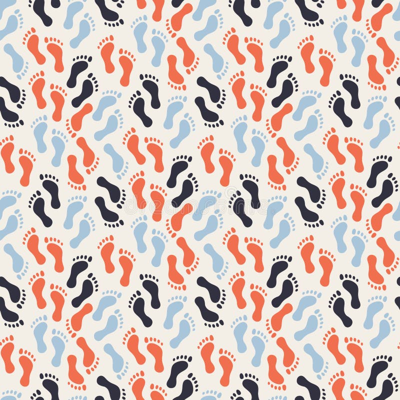 Pattern with Human Footprints Stock Vector - Illustration of imprint ...