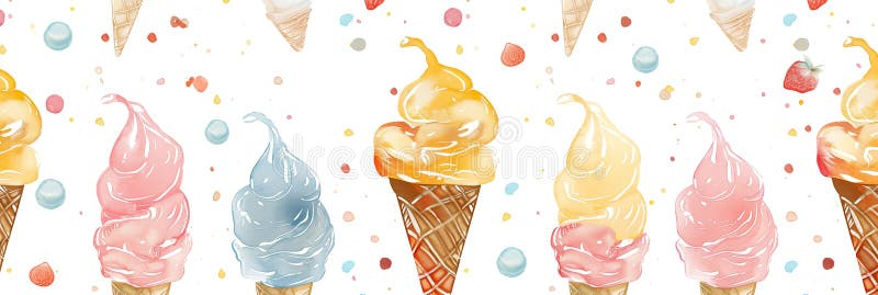 Ice Cream Cones Flying in the Air with Milk Splash on Pink Background ...