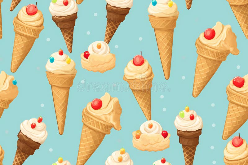A Pattern of Ice Cream with a Lot of Different Flavors. AI Generation ...
