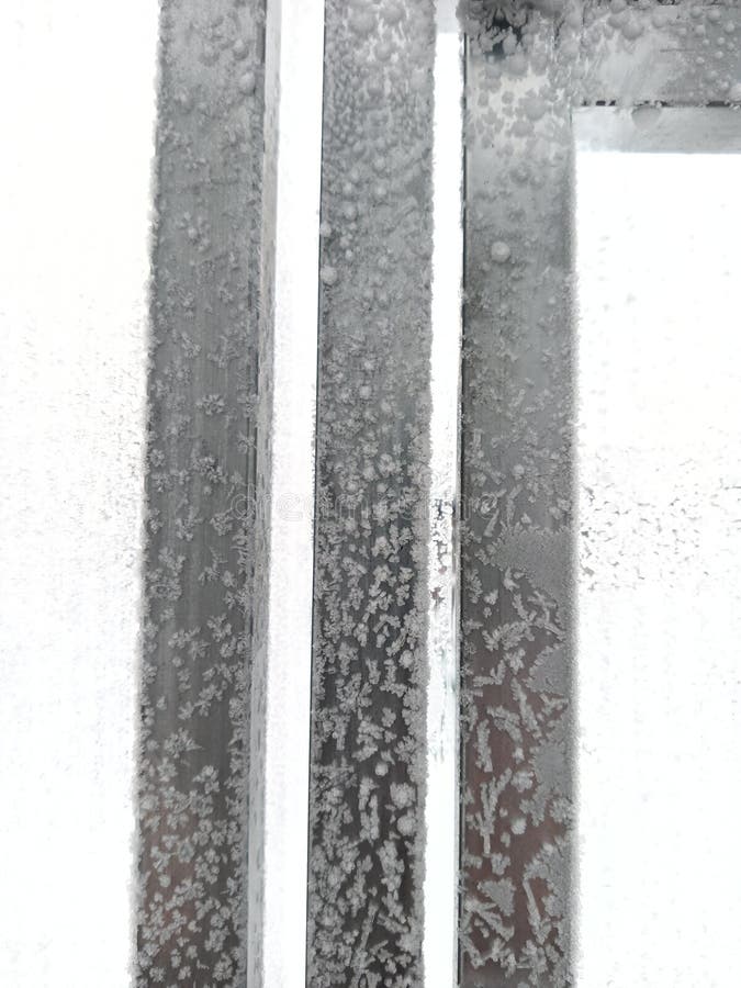 A Pattern of Ice Crystals on Metal Surfaces Stock Image - Image of ...