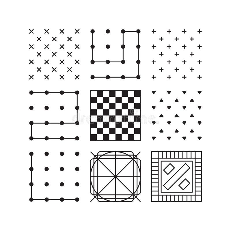 Pattern Icon Set Design Template Collection Vector Isolated Stock ...