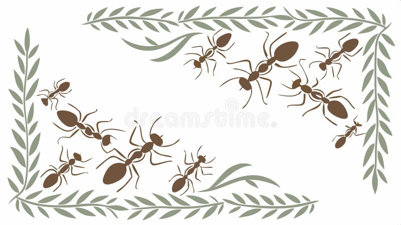 Pattern Illustrating a Group of Ants Marching in Formation Vector ...