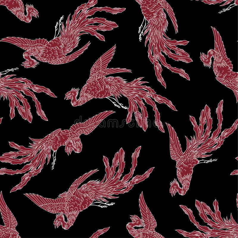 Pattern Illustration of the Chinese Phoenix Stock Vector - Illustration ...