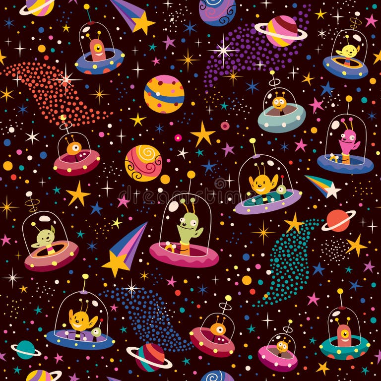 Cute Aliens Background Stock Illustrations – 5,918 Cute Aliens ...