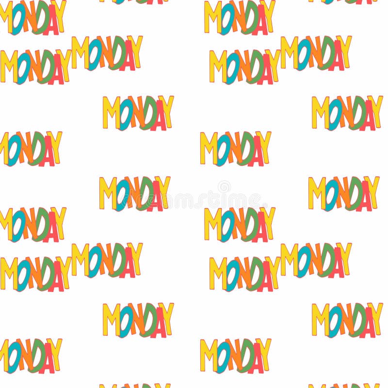 Pattern of Illustration Monday. Stock Illustration - Illustration of ...