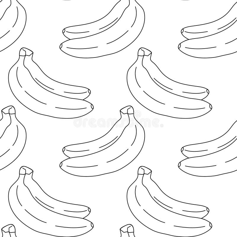 Pattern of Illustrations Featuring Bananas Arranged on a White ...